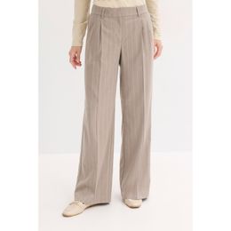 bonprix Nadelstreifen Marlenehose, braun, Gr.50, elegante Marlenhose mit Nadelstreifen