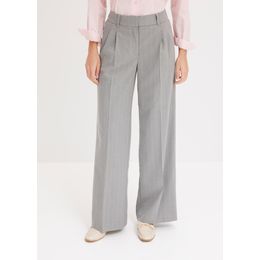 bonprix Nadelstreifen Marlenehose, grau, Gr.48, elegante Marlenhose mit Nadelstreifen