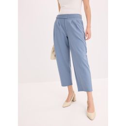 bonprix Barell-Hose mit Bundfalten, blau, Gr.52/54 (XXL), elegante Jersey-Hose mit Bundfalten