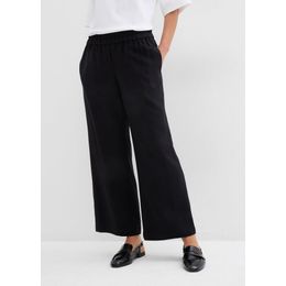 bonprix Culotte aus softem Viskose-Mix, schwarz, Gr.36, Locker geschnittene Webhose mit komfortablem Bund, aus Viskose