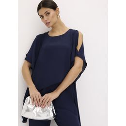 bonprix Zipfelbluse im Lagen-Look, blau, Gr.36, Modern und kaschierende Bluse im Lagen-Look mit einem asymmetrischem Zipfelsaum