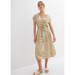 bonprix Jerseykleid aus flie&szlig;endem Viskose-Mix, wei&szlig;, Gr.36/38 (S), weit geschnitten, mit Fl&uuml;gel&auml;rmeln, aus Viskose