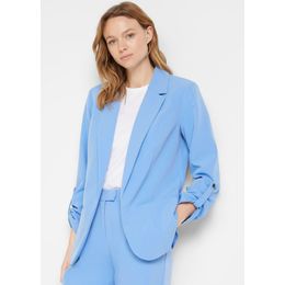 bonprix Oversize Blazer, blau, Gr.44, Klassicher Stretch-Blazer mit Innenfutter, &Auml;rmel mit Turn-Up-Funktion