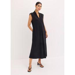 bonprix Jerseykleid aus Viskose-Mix mit Schulterpolster, schwarz, Gr.36/38 (S), Elegantes Jerseykleid aus Viskose-Mix mit modernen Schulterpolstern