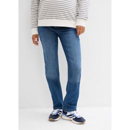 bonprix 2-in-1 Umstandsjeans f&uuml;r die Schwangerschaft und danach Straight, blau, Gr.44, Bequeme Umstandsjeans ohne Bauchband mit geradem Bein, 82% Baumwolle (organic)