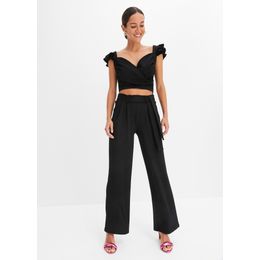 bonprix Top und Hose (2-tlg.Set), schwarz, Gr.48, Stylisches Set mit toller Passform