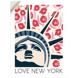 Wandbild Artland, B:90cm H:120cm T:0,1cmfarbe bild(er): rot, Vinyl, Wohnzimmer, Bilder, "Love New York", als Alubild, Leinwandbild, Poster,