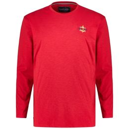 Gro&szlig;e Gr&ouml;&szlig;en Redfield Longsleeve mit Label-Print Farbe rot Gr&ouml;&szlig;e: 3XL