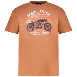 Gro&szlig;e Gr&ouml;&szlig;en North T-Shirt mit Motiv-Print Farbe rost Gr&ouml;&szlig;e: 4XL