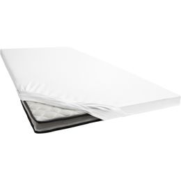 Spannbettlaken Estella "Jersey Topper aus Baumwolle mit Elasthan", wei&szlig;, L:200cm, Jersey, Obermaterial: 97% Baumwolle, 3% Elasthan, Bettlaken, Spannbettlaken, f&uuml;r Topper bis 10 cm H&ouml;he
