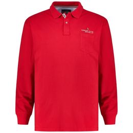 Gro&szlig;e Gr&ouml;&szlig;en Redfield Poloshirt mit Label-Patch Farbe rot Gr&ouml;&szlig;e: 7XL