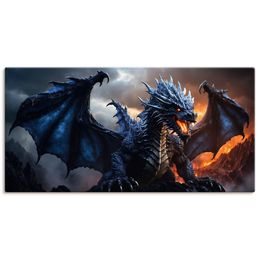 Wandbild Artland "Im Reich des Drachen IX", farbe bild(er): blau, B:150cm H:75cm, Bilder, als Alubild, Leinwandbild, Poster, Wandaufkleber in verschied. Gr&ouml;&szlig;en
