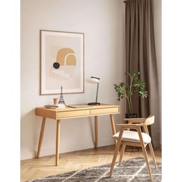 Schreibtisch WOODMAN "Carson", eiche, B:120cm H:77,5cm T:60cm, Tische, Schreibtisch, Breite 120 cm, Schubladen mit Push-to Open, FSC