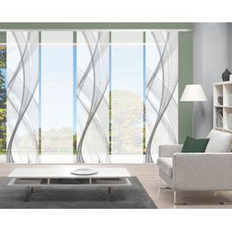 Schiebegardine Vision "PACOLIA" Gr. 1, grau, B:60cm H:260cm, Polyester, Gardinen, SET,SCHIEBEVORHANG,BAMBUS,DIGITALDRUCK