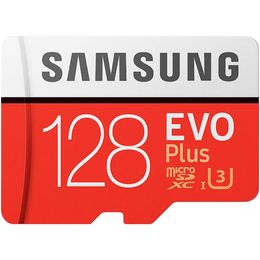 Samsung Speicherkarte "microSDXC 128 GB EVO Plus", rot, 128 GB, Speicherkarten