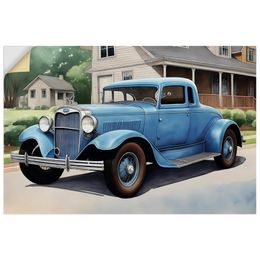 Wandbild Artland, B:30cm H:20cmfarbe bild(er): blau, Vinyl, Wohnzimmer, Bilder, "Blauer Oldtimer der 1930er Jahre", als Alubild, Leinwandbild,