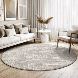Teppich Sanat "Harmony 3216", beige, H:12mm &Oslash;:200cm, Kunstfaser, Teppiche, Teppich, moderner Kurzflorteppich, Wohnzimmer, auch als L&auml;ufer