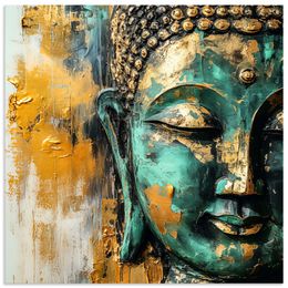 Wandbild Artland "Budda", farbe bild(er): gold, B:70cm H:70cm, Alu Dibond, Bilder, als Alubild, Leinwandbild, Poster, Wandaufkleber in verschied. Gr&ouml;&szlig;en