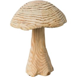 Dekoobjekt CREATIV DECO "Pilz, Weihnachtsdeko", beige (natur), H:28cm &Oslash;:20cm, Holzwerkstoff, Dekofiguren, aus Tannenholz gefertigt