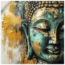 Wandbild Artland "Budda", farbe bild(er): gold, B:100cm H:100cm, Bilder, als Alubild, Leinwandbild, Poster, Wandaufkleber in verschied. Gr&ouml;&szlig;en