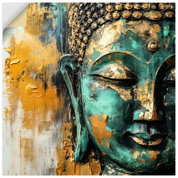 Wandbild Artland "Budda", farbe bild(er): gold, B:70cm H:70cm, Bilder, als Alubild, Leinwandbild, Poster, Wandaufkleber in verschied. Gr&ouml;&szlig;en