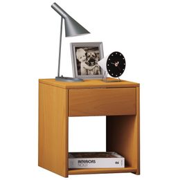 Nachttisch Vcm "Holz Nachttisch Nachtschrank Schublade Sledo Mini", braun (buche), B:35cm T:35cm, Sideboards, Nachttisch
