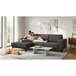 Ecksofa OTTO HOME "Xander, L-Form", onyx, B:280cm H:85cm T:152cm, 90% PES, 10% NY, Sofas, Ecksofa, Breite 280 cm, Soft-Touch Chenille, schwarze Metallf&uuml;&szlig;e