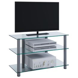 Wohnzimmertisch Vcm "TV M&ouml;bel Sideboard Fernseh Rack Alu Glas Sindas", klarglas, B/H/T: 59cm x 48cm, Sideboards, TVRack