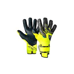 Torwarthandschuhe Reusch "Attrakt Fusion Guardian", Damen, Gr. 10.5, silber (gelb, silberfarben), 56% Elastodien, 33% Polyester, 6% Polyurethan, 5% Polyamid, mehrfarbig, Handschuhe, mit hervorragendem Grip