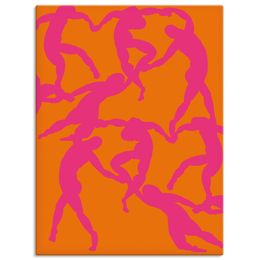 Wandbild Artland, B:90cm H:120cm T:2cmfarbe bild(er): pink, Leinwand, Wohnzimmer, Bilder, "Matisse - Der Tanz in pink-orange", als Alubild,