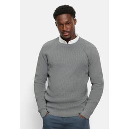 Strickpullover OLYMP "OLYMP Casual Strick", Herren, Gr. S, grau, 89% Baumwolle, 11% Polyamid, Pullover Strickpullover