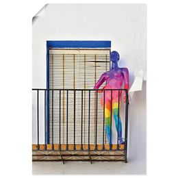 Wandbild Artland, B:40cm H:60cm T:0,1cmfarbe bild(er): farbig, Papier, Wohnzimmer, Bilder, "Regenbogen Schaufensterpuppe", als Alubild, Leinwandbild,
