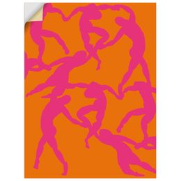 Wandbild Artland, B:90cm H:120cm T:0,1cmfarbe bild(er): pink, Vinyl, Wohnzimmer, Bilder, "Matisse - Der Tanz in pink-orange", als Alubild,