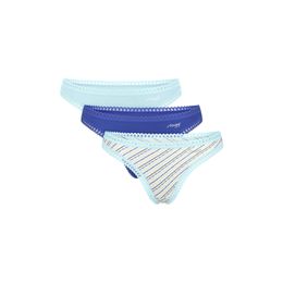 String Sloggi "String GO Crush String C3P 3er Pack", Damen, Gr. M, bunt (blau, wei&szlig;), Obermaterial: 95% Baumwolle CO. 5% Elasthan EL., Unterhosen String
