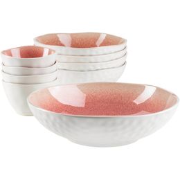 M&auml;ser Salatsch&uuml;ssel M&Auml;SER "FROZEN, Salatsch&uuml;ssel-Set, Steinzeug", berry, B:26cm H:7,5cm T:26cm &Oslash;:26cm, Steinzeug, Sch&uuml;sseln, Salatsch&uuml;ssel