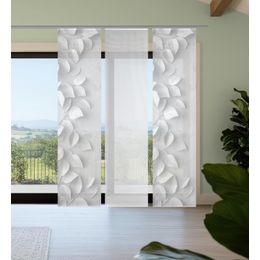 Schiebegardine Vision S "RIXA", grau, B:60cm H:260cm, Polyester, Gardinen, Schiebevorhang,Bambusoptik,Digitaldruck,SET