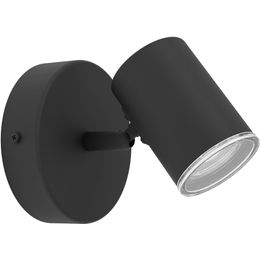 Eglo Deckenleuchte "CONSUMA 1 Spotlampe - Stahl - GU10 - 1X5W - IP44", 1, H: 11,5cm, 1 Stk.schwarz, Wohnzimmer, Leuchten, Wandleuchte, Wandspot,