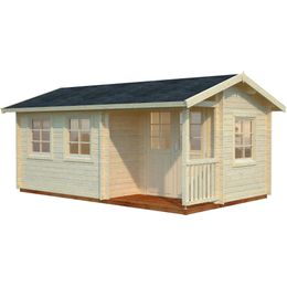 Gartenhaus Palmako "Susanna", beige (naturbelassen), Fu&szlig;boden im Gartenhaus, ohne Dacheindeckung, Massivholz, Gartenh&auml;user, Gartenhaus, 12,4 qm