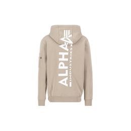 Hoodie Alpha Industries "Backprint Zip Hoodie", Herren, Gr. XXL, beige (vintage sand), Shell: 80% Cotton, 20% Polyester, regular fit, Sweatshirts Hoodie