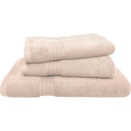 Handtuch Set Dyckhoff "Siena", beige (champagner), 3 Stk., Frottier, Frottier, Obermaterial: 100% Baumwolle, Handtuch-Sets, mit Bord&uuml;re; 2 Handt&uuml;cher (50x100cm), 1 Duschtuch (70x140cm)