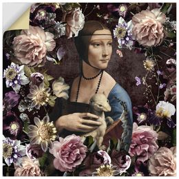 Wandbild Artland, B:30cm H:30cmfarbe bild(er): rot, Vinyl, Wohnzimmer, Bilder, "Lady mit Hermelin - Da Vinci Adaption", als Alubild, Leinwandbild,