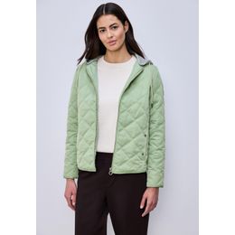 Steppjacke Street One, Damen, Gr. 46, bright pistachio, Stoff, Obermaterial: 55% Polyester, 45% Polyamid; Futter: 100% Polyester; F&uuml;llung: 100% Polyester; Kapuze: 72% Polyester, 22% Viskose, 6% Elasthan, unifarben, normal normal, ohne Ausschnitt, abgesteppt, Jacken Steppjacke, mit moderner Steppung