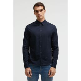 Langarmhemd CMPD, Herren, Gr. 4XL, Normalgr&ouml;&szlig;en, true navy, Jersey, Material: 100% Baumwolle, unifarben, slim fit normal, 1-Knopf-Manschette, Hemden, aus Baumwolle