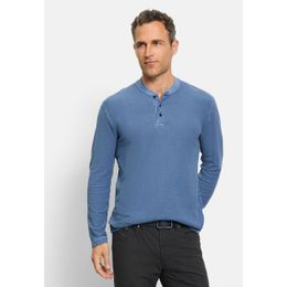 Poloshirt OLYMP "OLYMP Casual Wirk", Herren, Gr. L, rauchblau, 100% Baumwolle, Shirts