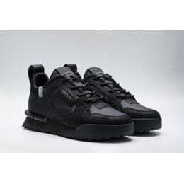 Sneaker Replay, Herren, Gr. 44, schwarz, Leder, Lederimitat, Textil, unifarben, Schuhe Sneaker, Schn&uuml;rschuh, Halbschuh, Trend Sneaker mit Anziehlasche