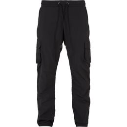 Urban Classics Herren Cargohose "Urban Classics Herren Straight Leg Nylon Cargo Pants"schwarz, Gr. S, unifarben, 100% Polyester, Hosen