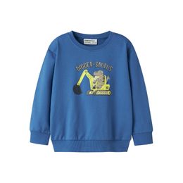 Sweatshirt name it "NMMVILDAR LS NREG SWEAT UNB", Jungen, Gr. 98, delft print:dino excavator, Sweatware, Obermaterial: 100% Baumwolle, bedruckt, unifarben, normal normal, Rundhals, Rippb&uuml;ndchen, Sweatshirts Sweatshirt