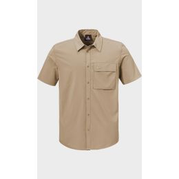 Sch&ouml;ffel Outdoorhemd SCH&Ouml;FFEL "Shirt Style Dooser MEN", Herren, Gr. 52, Normalgr&ouml;&szlig;en, 4705, beige, Oberstoff: 85% Polyester, 15% Elasthan, V-Ausschnitt, Hemden