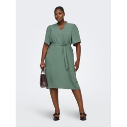 Only CARMAKOMA Damen Sommerkleid "CARPLANA METTE LIFE 2/4 V-NECKDRESS NOOS"laurel wreath, Gr. 46, unifarben, Obermaterial: 100% Polyester, Kleider