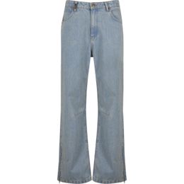 Bequeme Jeans 2Y STUDIOS "2Y Studios Neal Zipper Baggy Jeans", Herren, Gr. 28, Normalgr&ouml;&szlig;en, sand blau, 100% Baumwolle, unifarben, Jeans